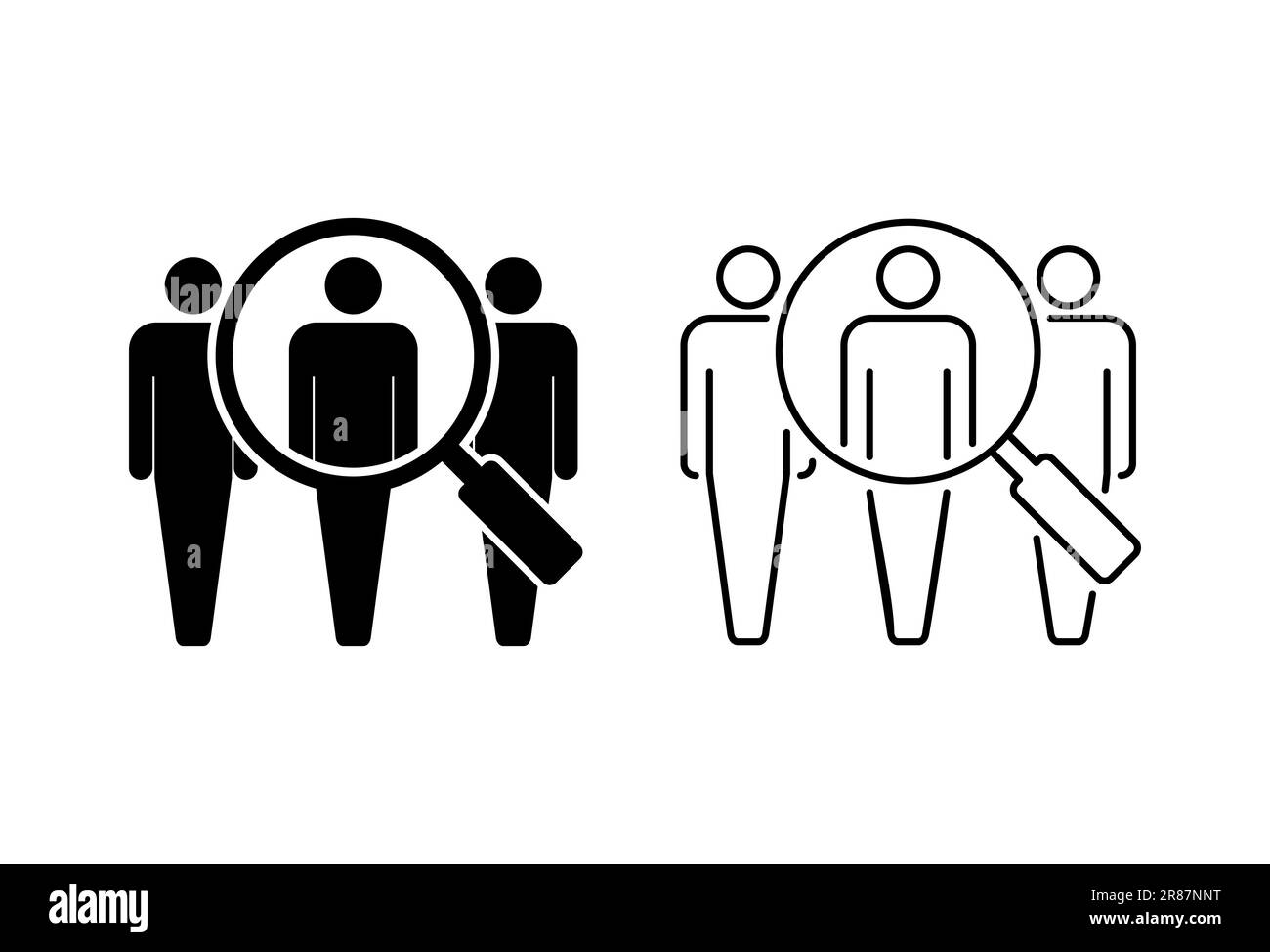 Hiring icon set. Search job vacancy icon. Human resources concept ...