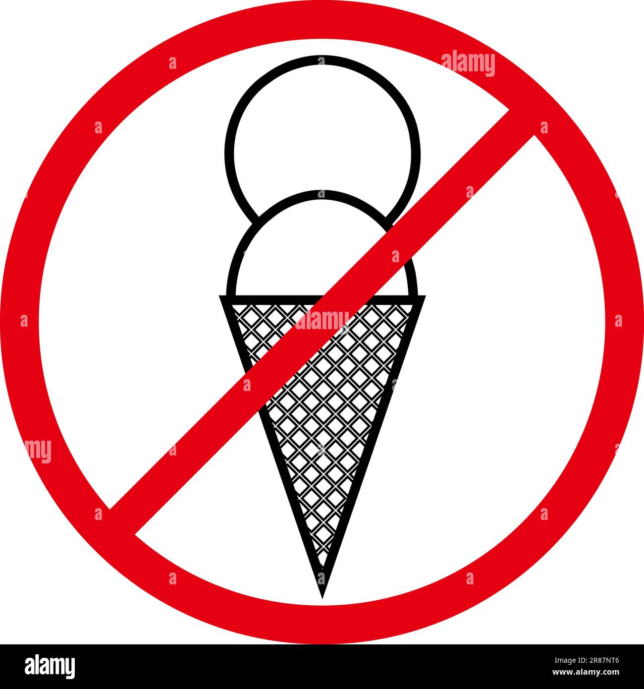 Ice cream prohibition sign pictogram Stock Vector Image & Art - Alamy