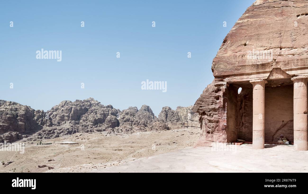 View of the magnificent ruins of ancient Petra at Wadi Mousa, the ...