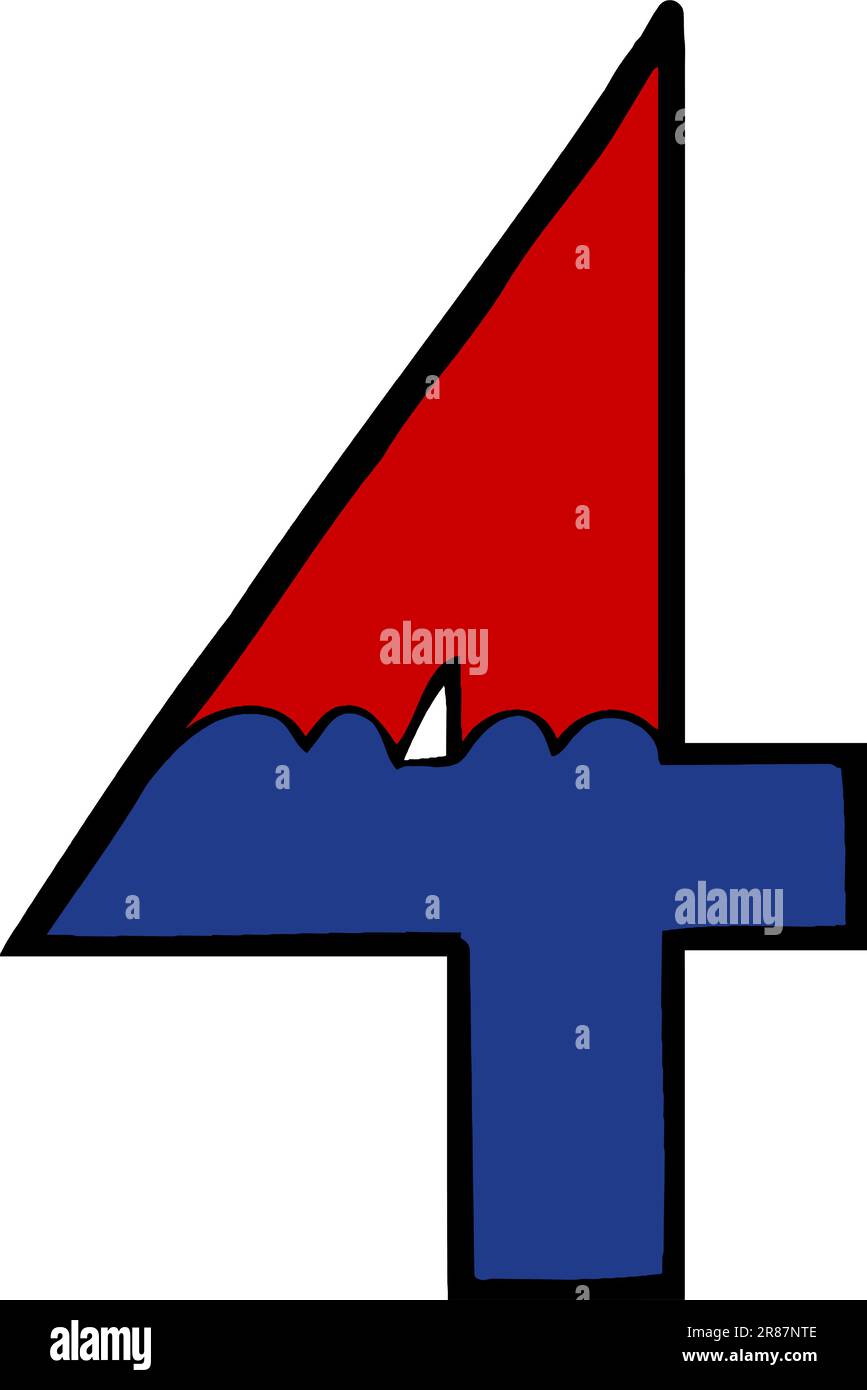patriotic number 4 in red white and blue Stock Vector Image & Art - Alamy