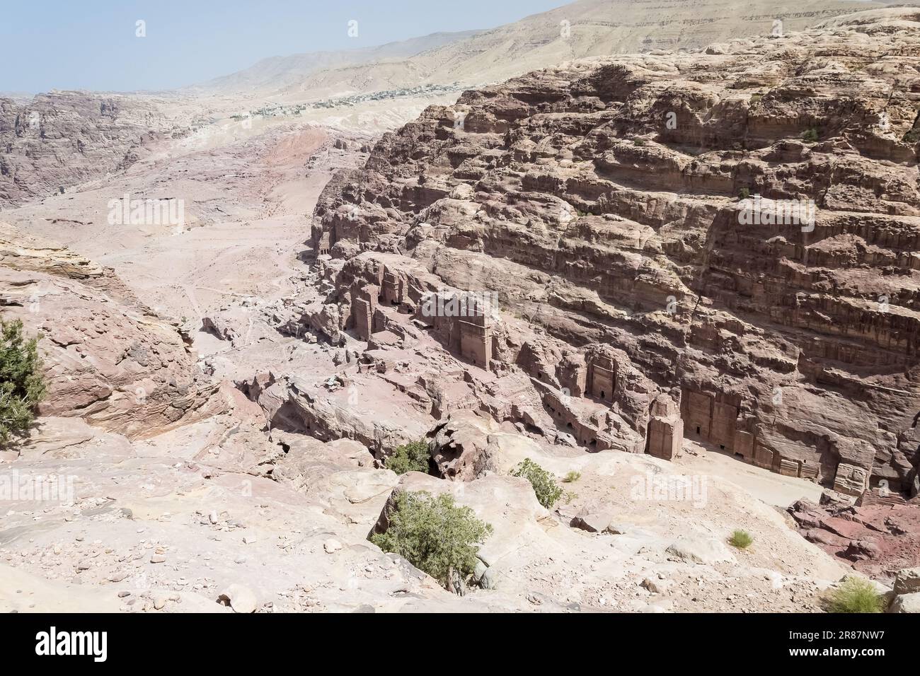 View of the magnificent ruins of ancient Petra at Wadi Mousa, the ...