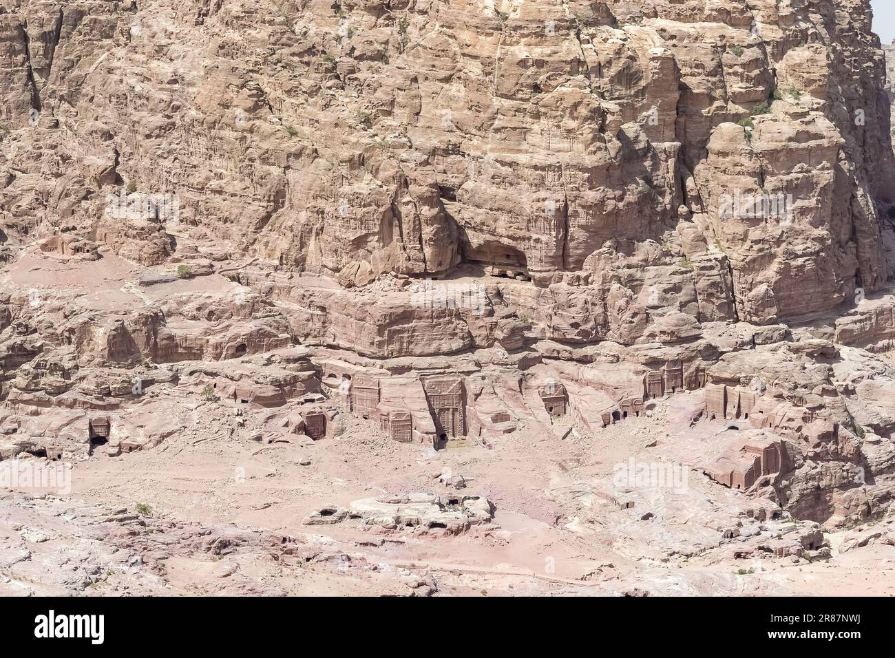 View of the magnificent ruins of ancient Petra at Wadi Mousa, the ...