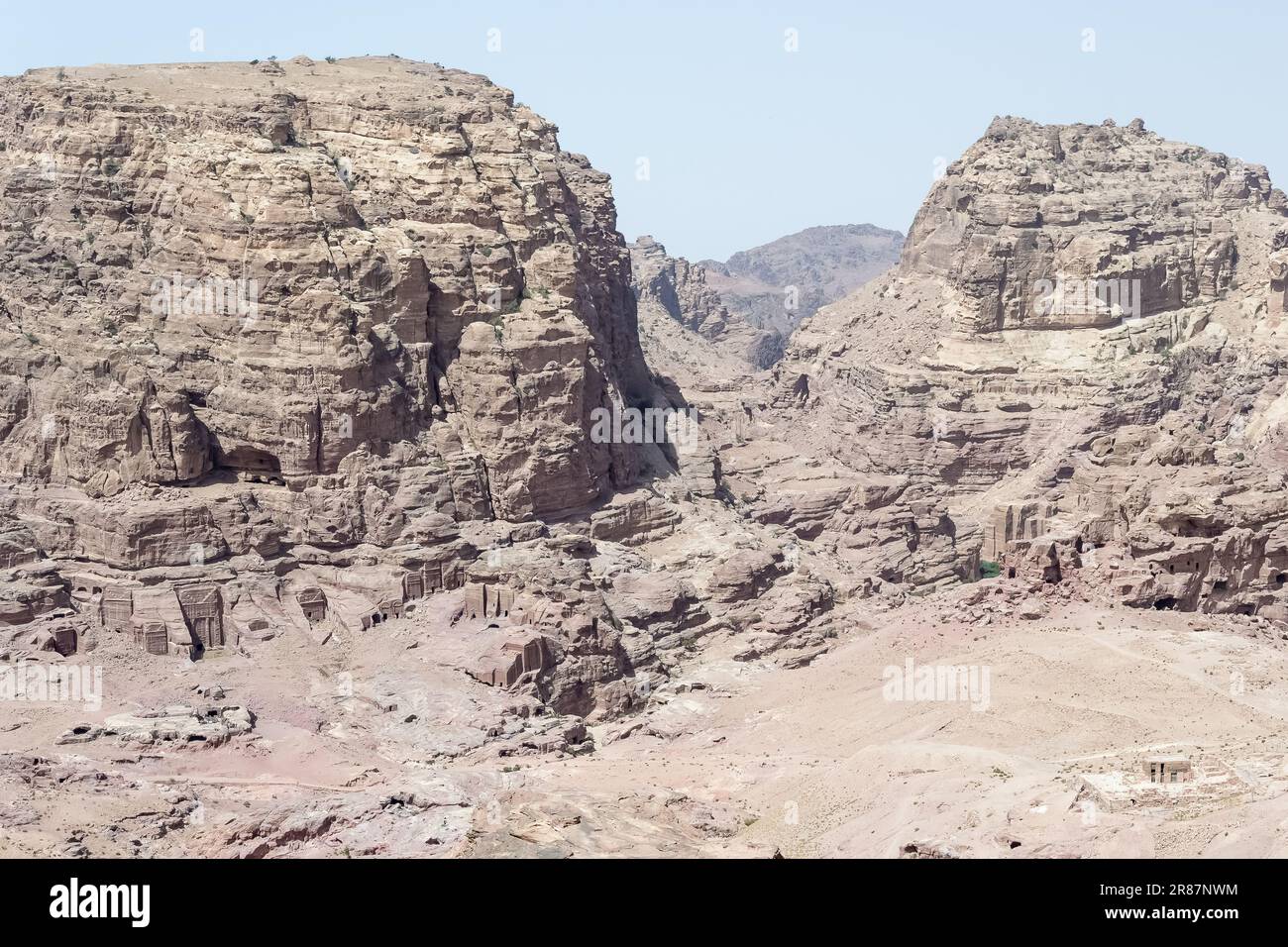 View of the magnificent ruins of ancient Petra at Wadi Mousa, the ...