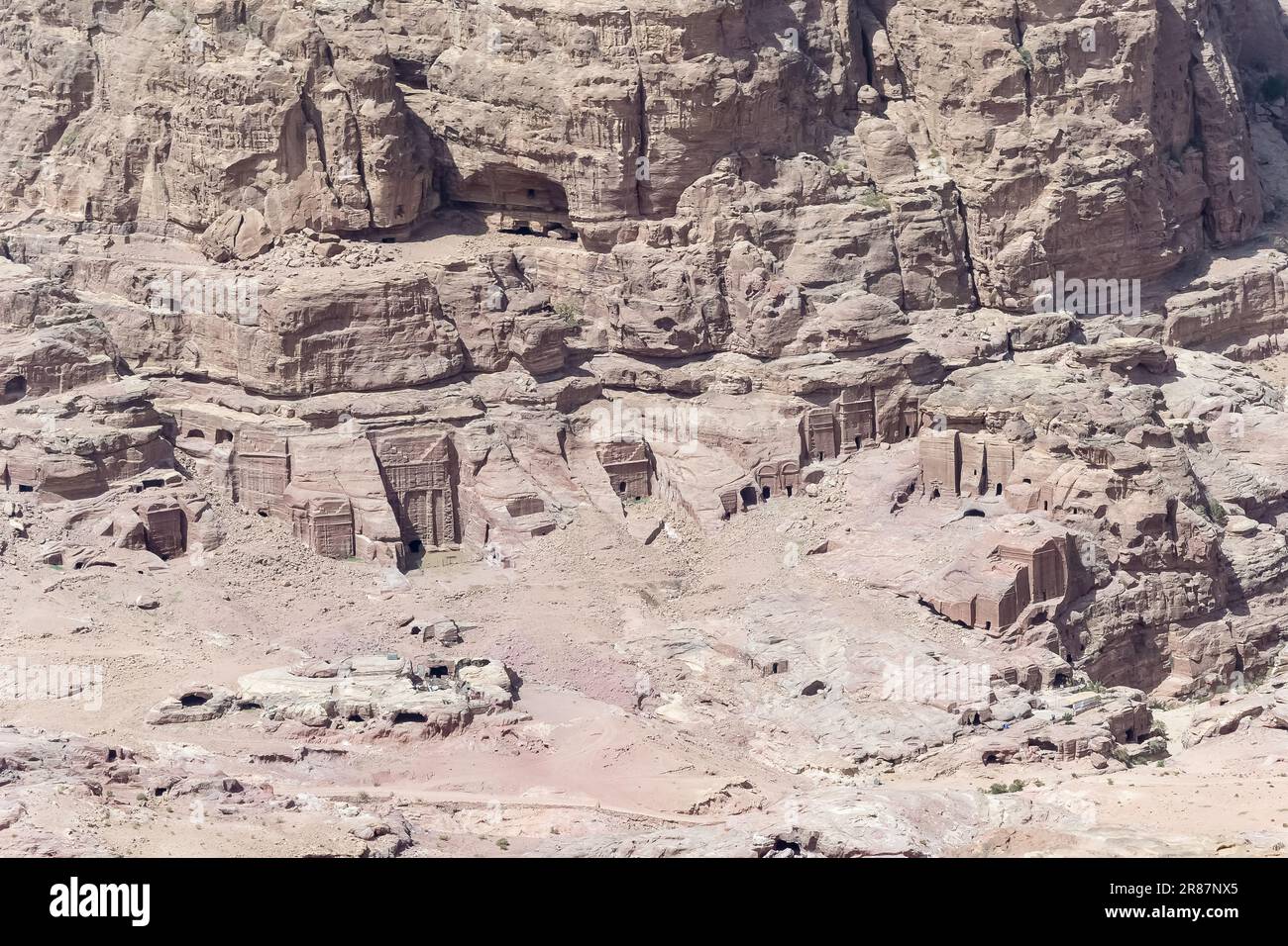 View of the magnificent ruins of ancient Petra at Wadi Mousa, the ...