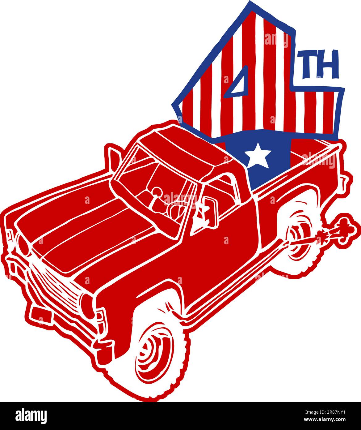 bronco truck, 4th in the back, July 4th Stock Vector Image & Art - Alamy