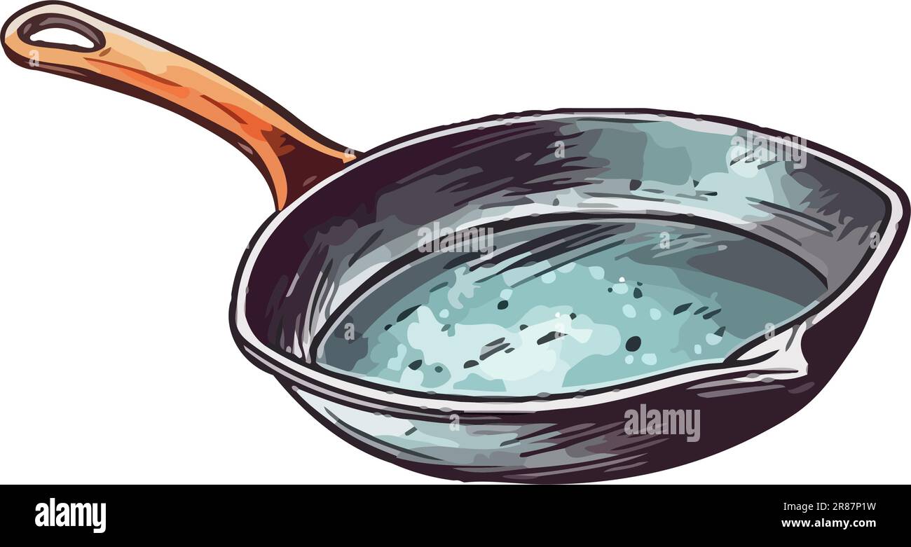 Fried meal in cooking pan illustration Stock Vector Image & Art - Alamy