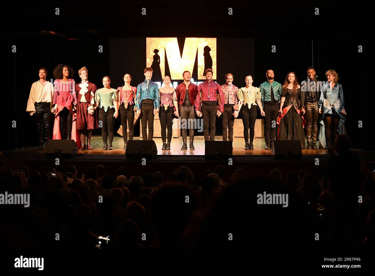 Paris, France. 19th June, 2023. The group of the Moliere Musical Show ...