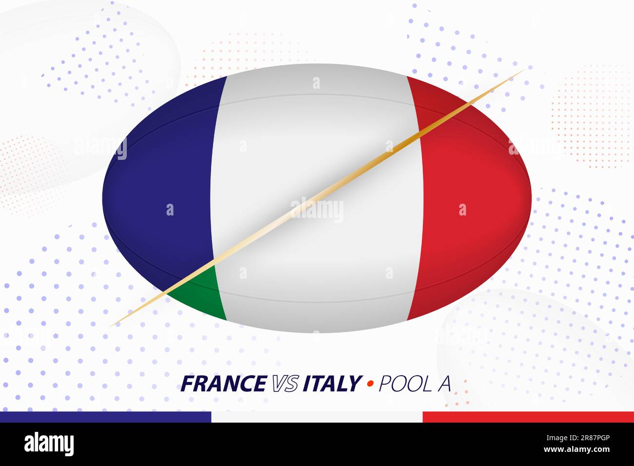 Rugby match between France and Italy, concept for rugby tournament ...