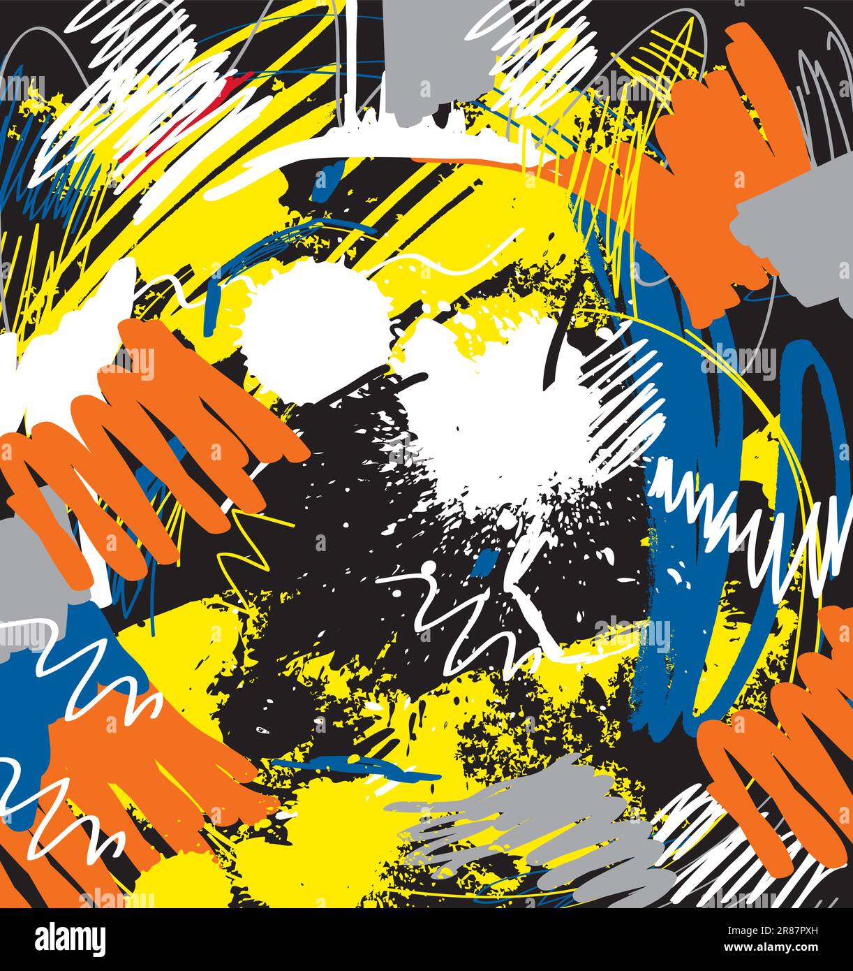 Graffiti Pattern Background. Graphic Urban Design For Textile Prints ...