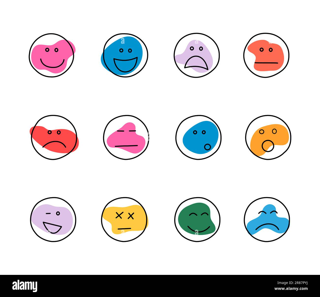 Facial mood expression icons Cut Out Stock Images & Pictures - Alamy