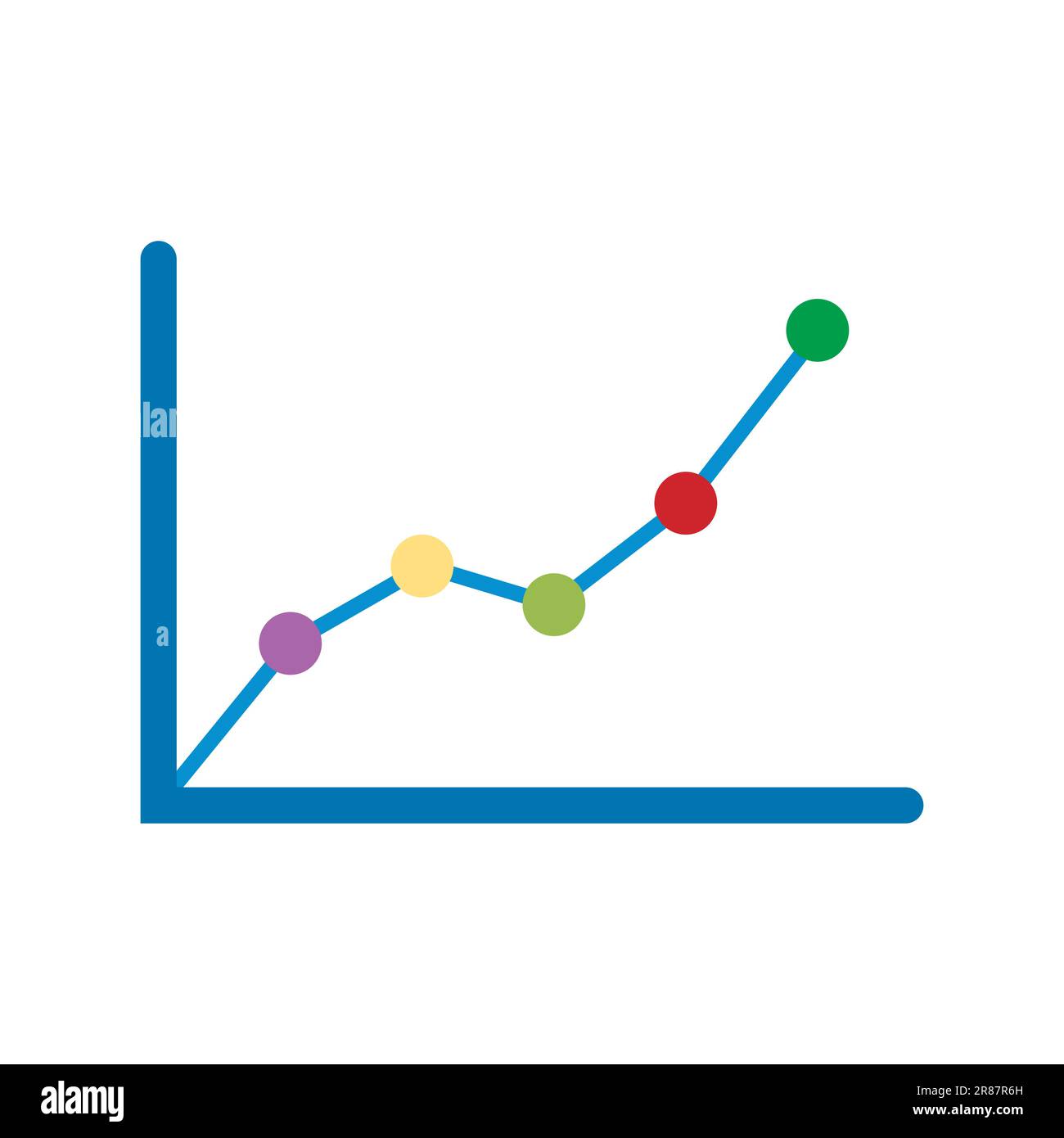 Flat Minimalist Upward Graph Business Icon. Colorful Up Trending Graph ... Flat Minimalist Upward Graph Business Icon. Colorful Up Trending Graph ...