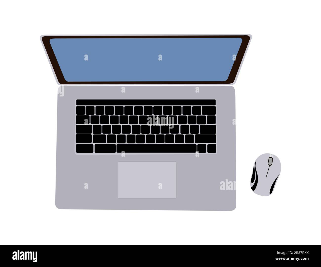 Top view of modern laptop computer vector isolated Stock Vector Image ...