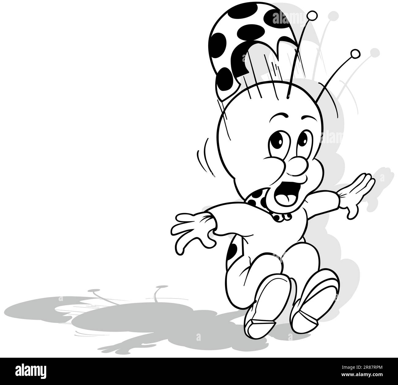 Drawing of a Ladybug with a Shocked Expression Stock Vector Image & Art ...