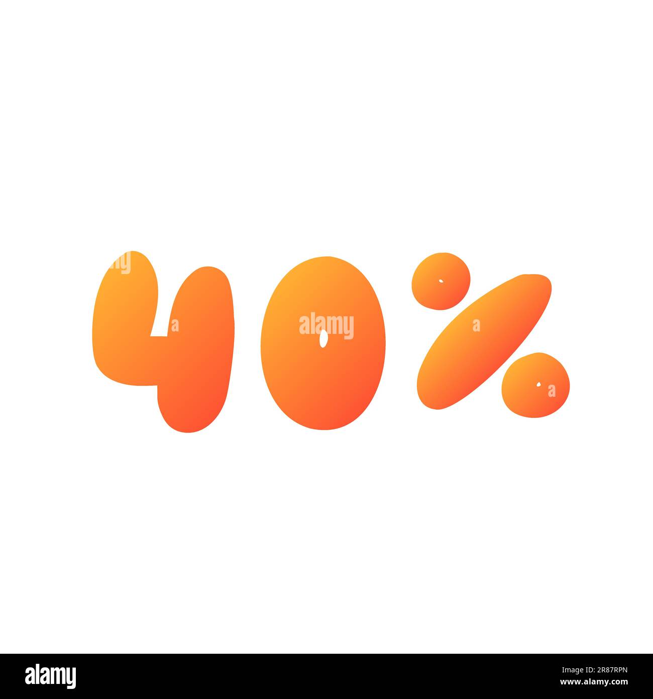 40 percent sale off orange discount logo special offer lettering ...