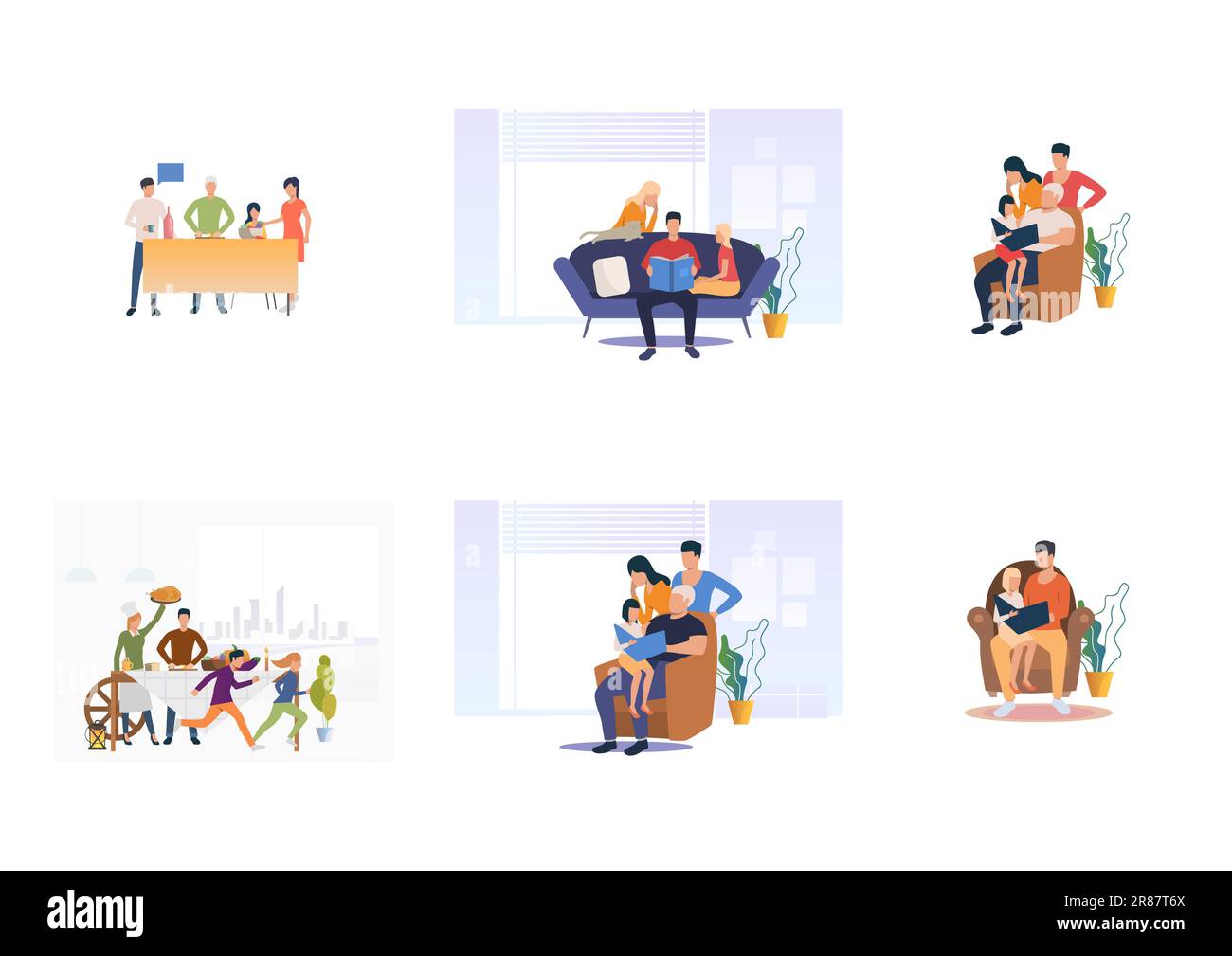 Set of family weekend illustrations Stock Vector Image & Art - Alamy