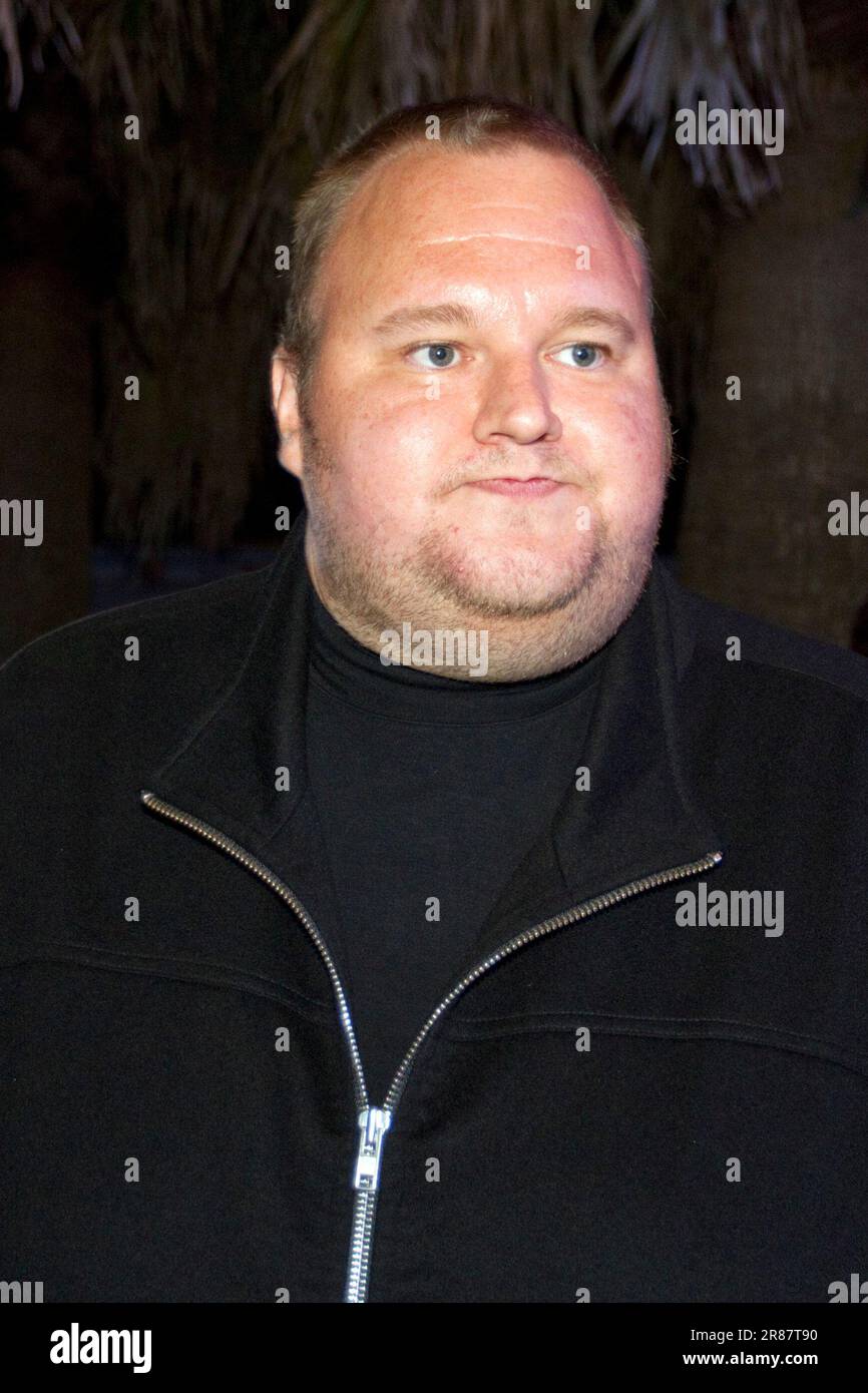 Kim Dotcom at the launch of Mega website, Dotcom Mansion, Coatesville ...