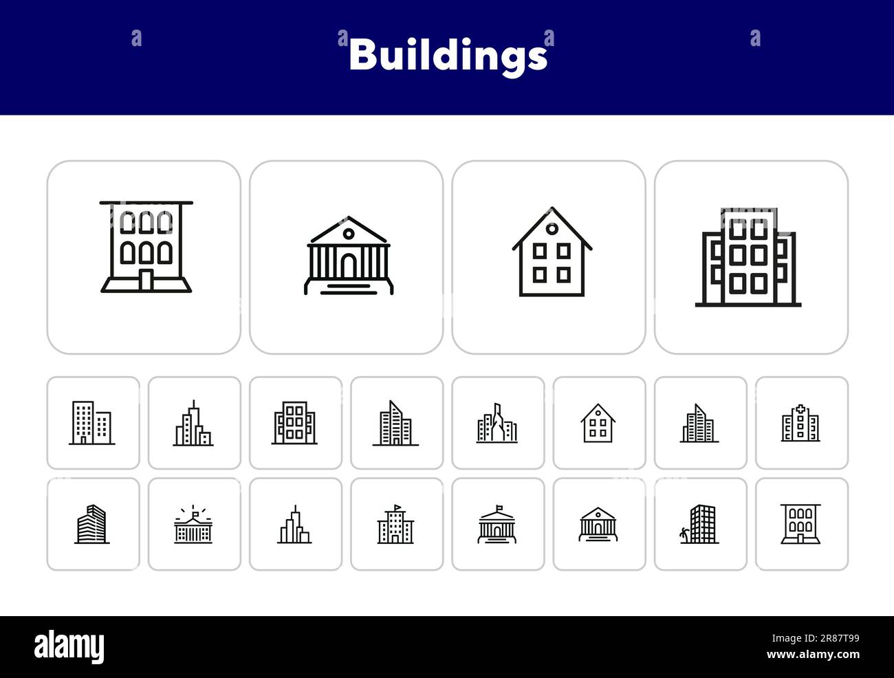 Government buildings icons flat hi-res stock photography and images - Alamy