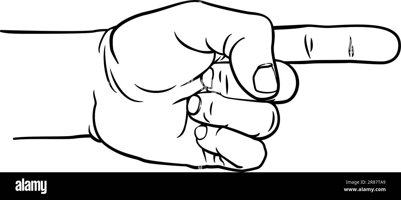 Hand Pointing Direction Finger Engraving Woodcut Stock Vector Image ...