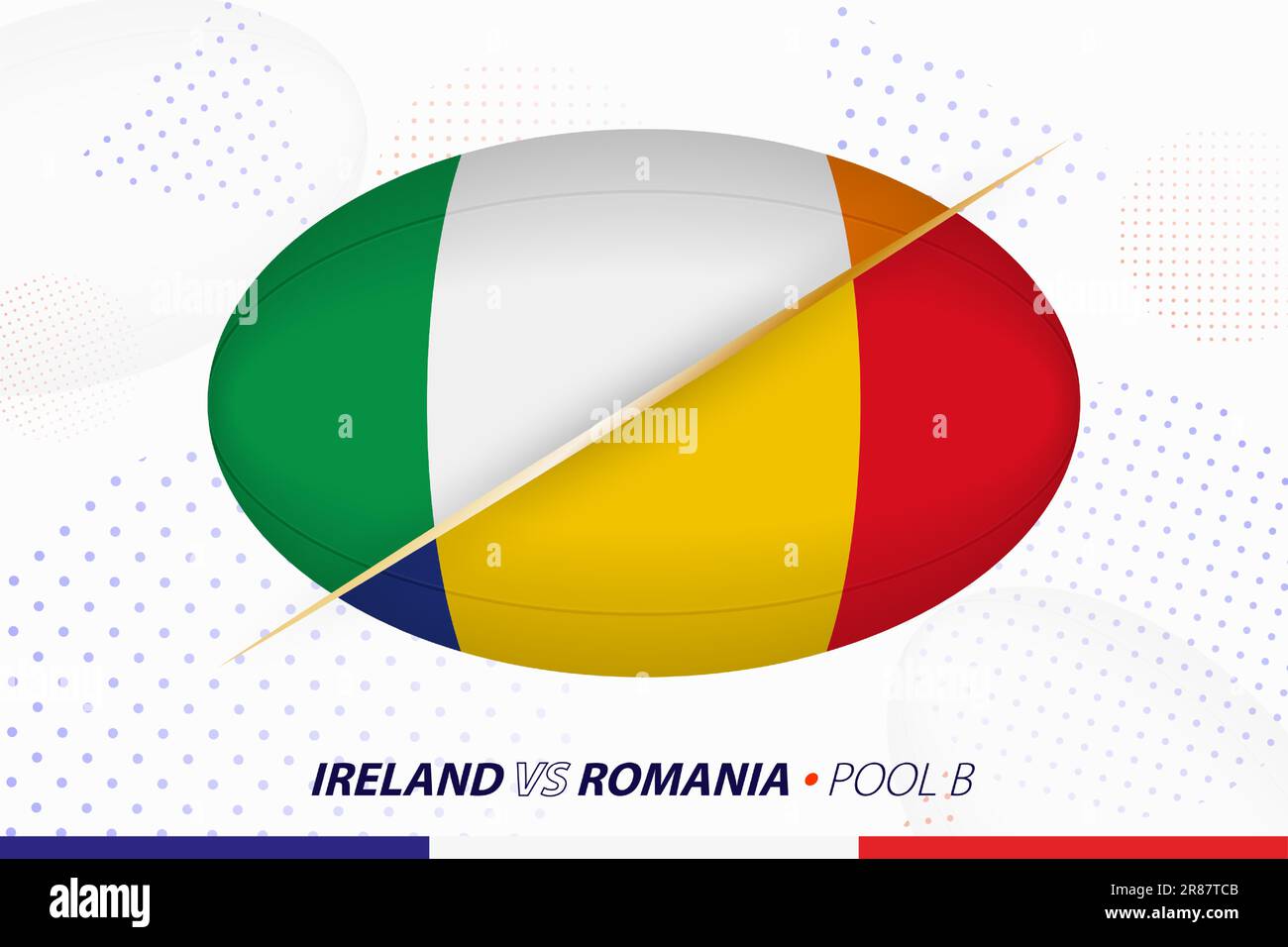 Rugby match between Ireland and Romania, concept for rugby tournament ...
