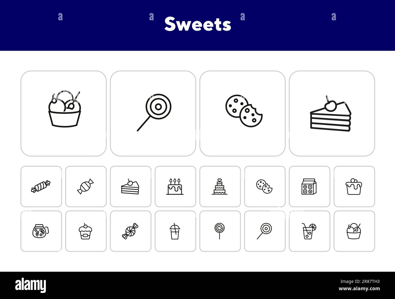 Sweets line icon set Stock Vector Image & Art - Alamy
