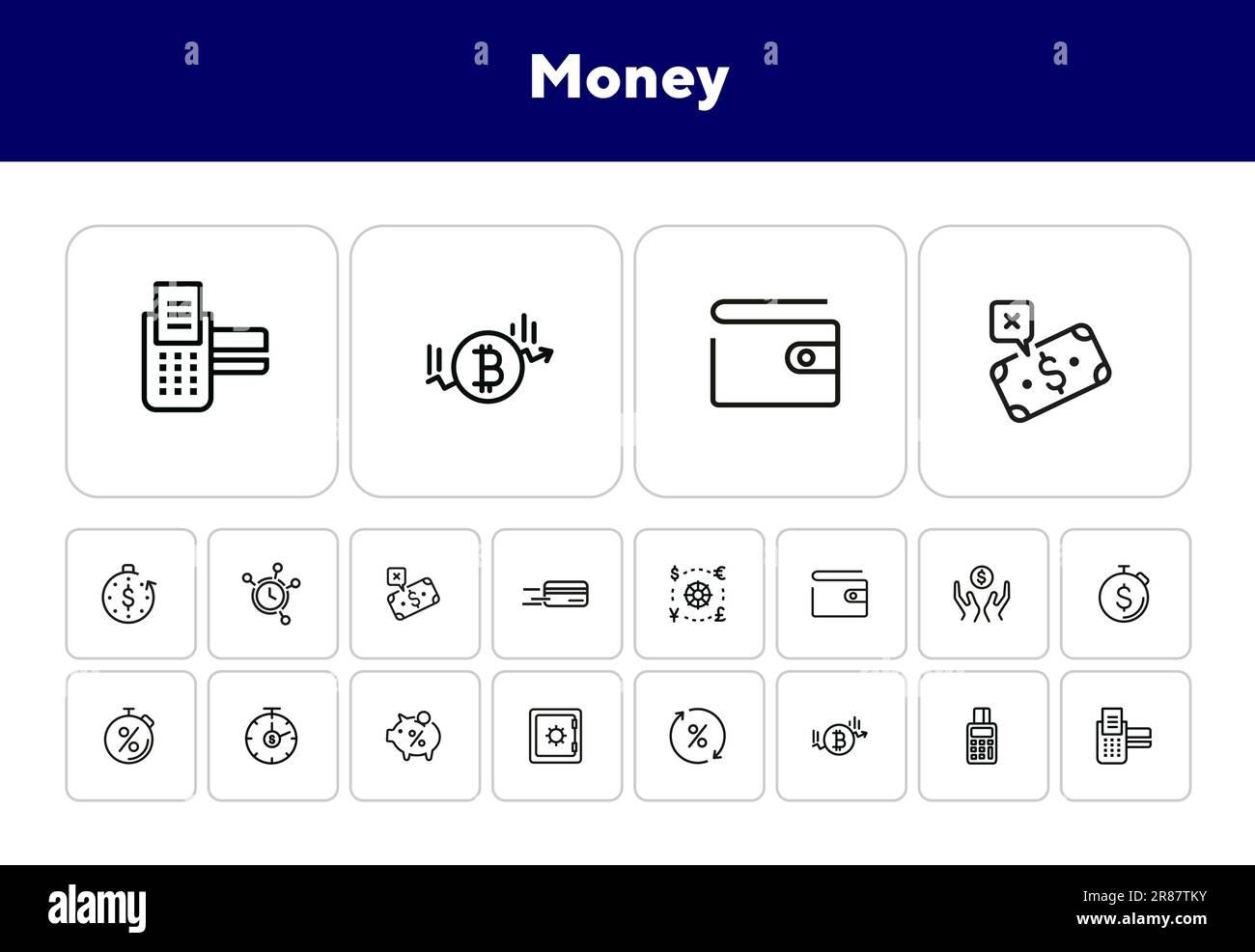 Money line icon set Stock Vector Image & Art - Alamy