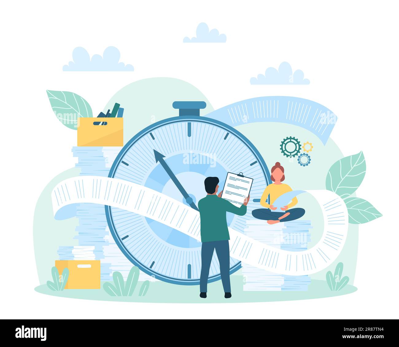 Office bureaucracy and paperwork, documentary management vector ...