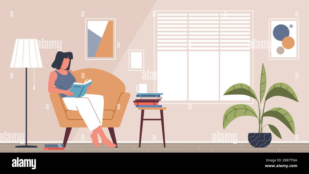 Cozy reading chair Stock Vector Images - Alamy