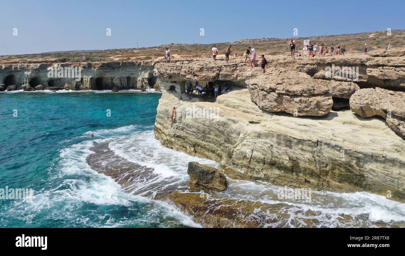 Beautiful aerial view of Cape Greco in Ayia Napa Cyprus Stock Photo - Alamy