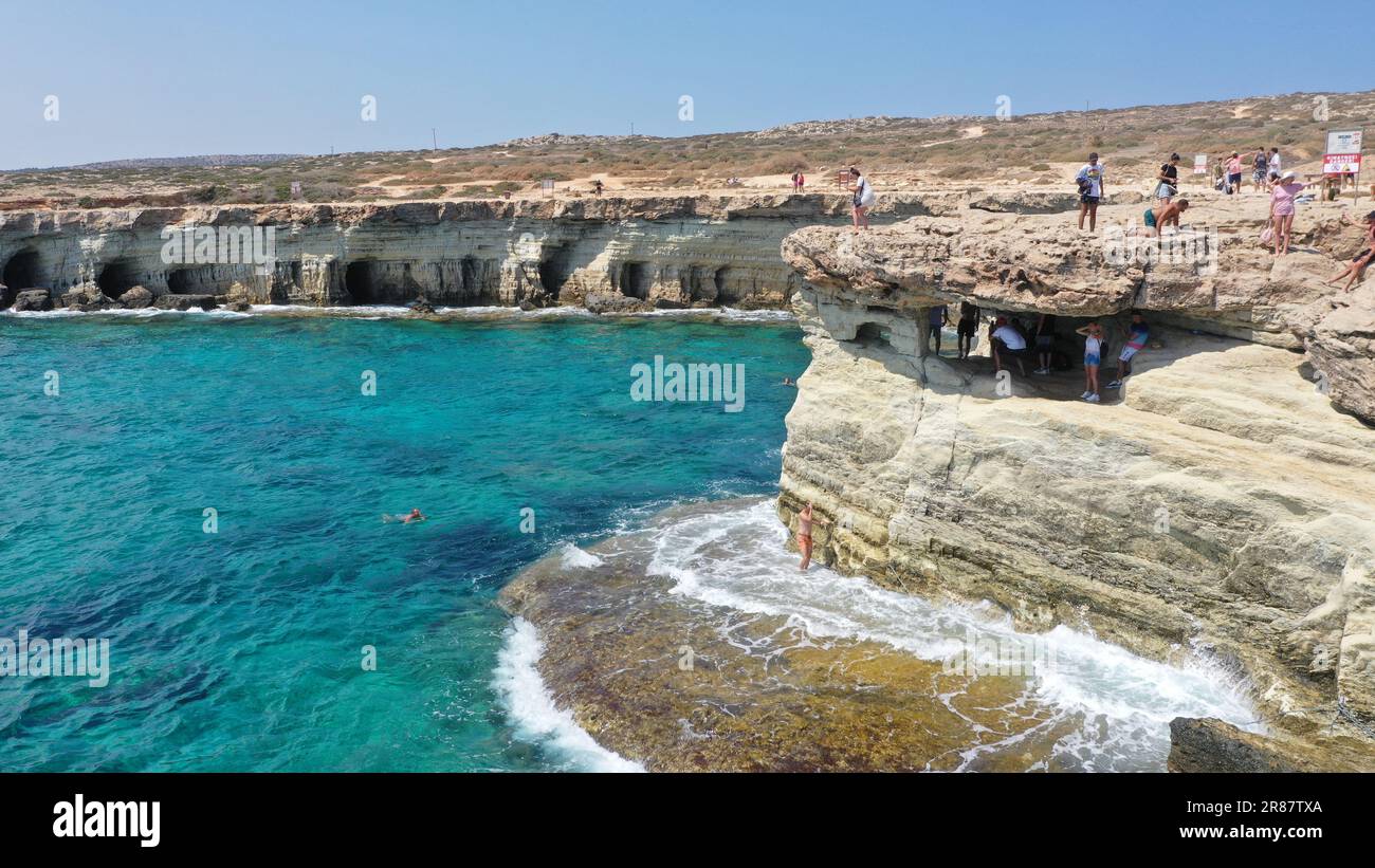 Beautiful aerial view of Cape Greco in Ayia Napa Cyprus Stock Photo - Alamy