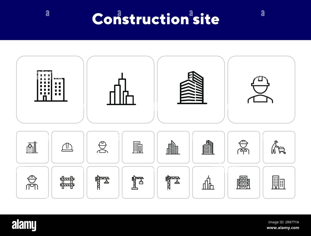Construction site line icon set Stock Vector Image & Art - Alamy