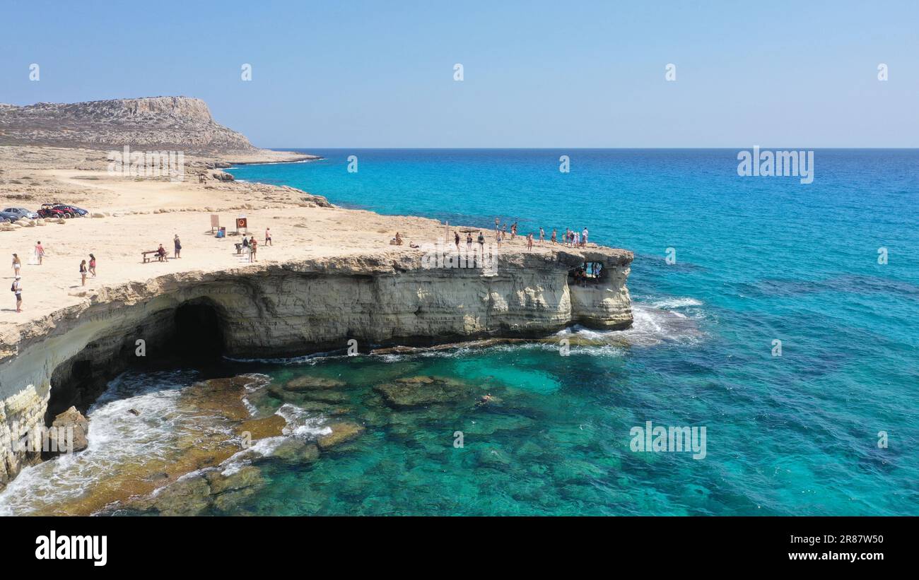 Beautiful aerial view of Cape Greco in Ayia Napa Cyprus Stock Photo - Alamy