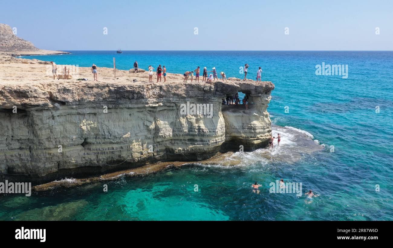 Beautiful aerial view of Cape Greco in Ayia Napa Cyprus Stock Photo - Alamy