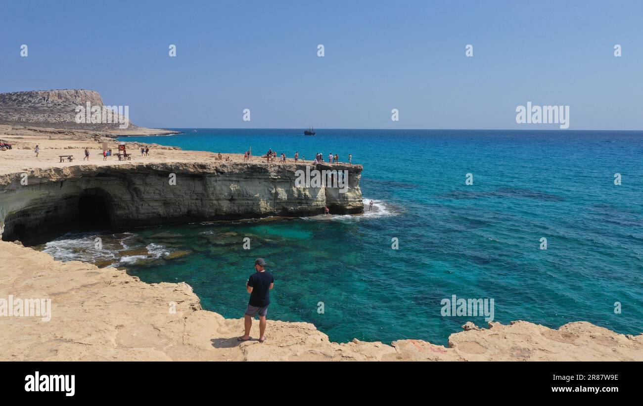 Beautiful aerial view of Cape Greco in Ayia Napa Cyprus Stock Photo - Alamy
