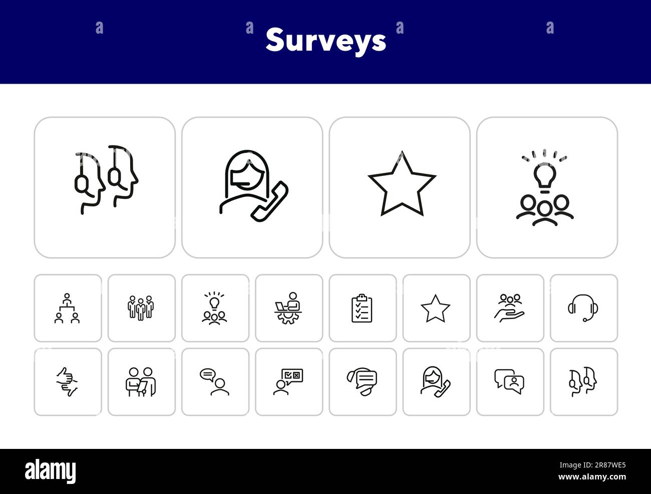 Surveys line icon set Stock Vector Image & Art - Alamy