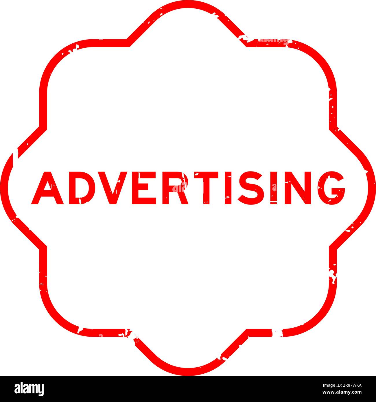 Grunge red advertising word rubber seal stamp on white background Stock ...