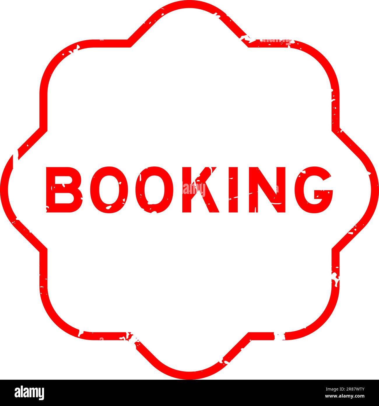 Grunge red booking word rubber seal stamp on white background Stock ...