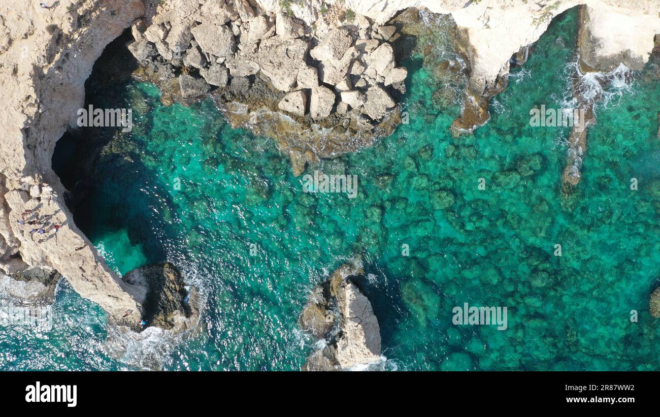 Beautiful aerial view of Cape Greco in Ayia Napa Cyprus Stock Photo - Alamy