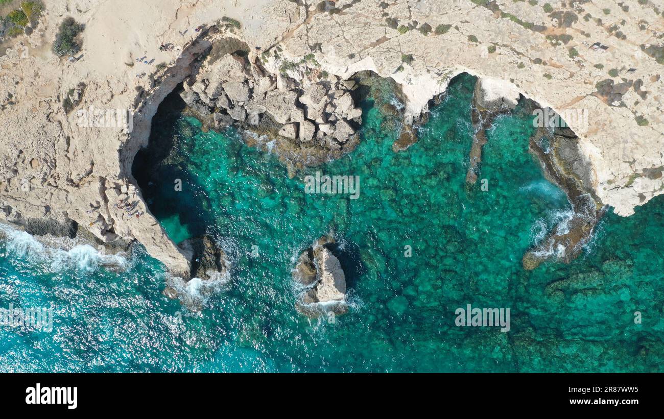 Beautiful aerial view of Cape Greco in Ayia Napa Cyprus Stock Photo - Alamy