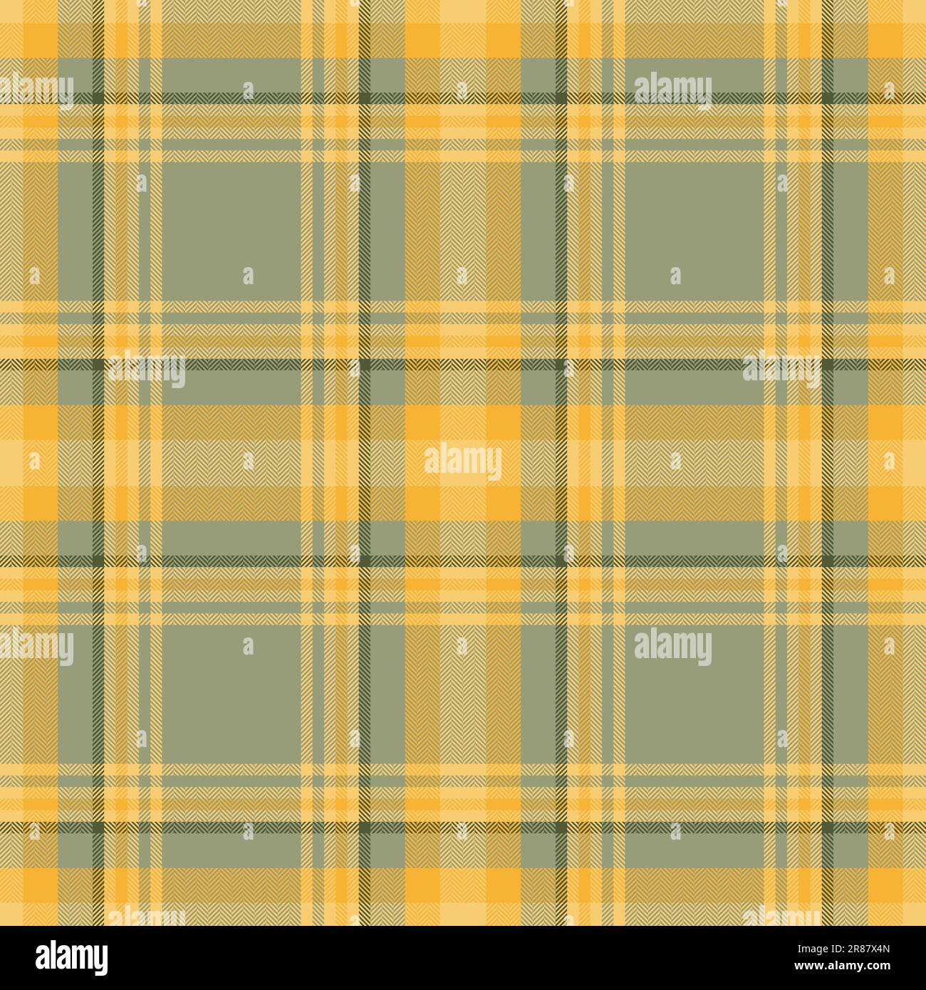 Plaid seamless pattern in yellow. Check fabric texture. Vector textile ...