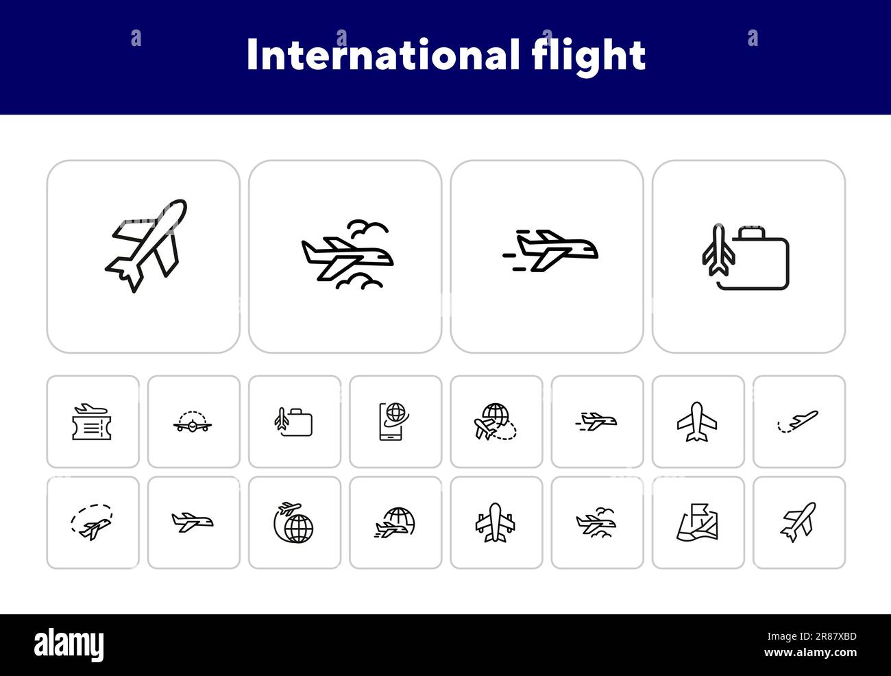 International flight icon set Stock Vector Image & Art - Alamy