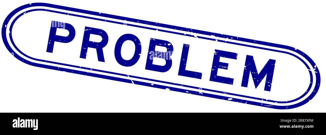 Grunge blue problem word rubber seal stamp on white background Stock ...