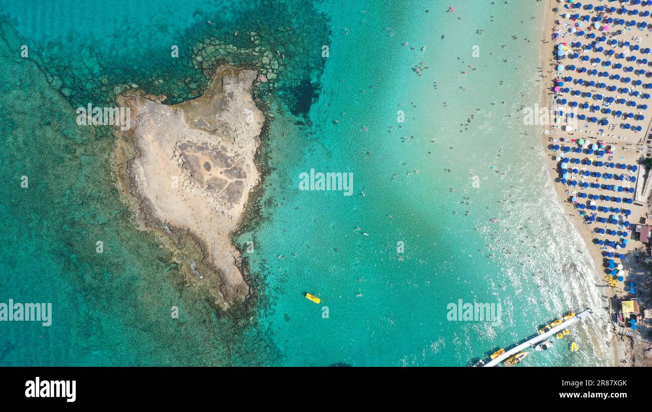 Beautiful aerial view of Fig Tree Bay in Protaras Cyprus Stock Photo ...