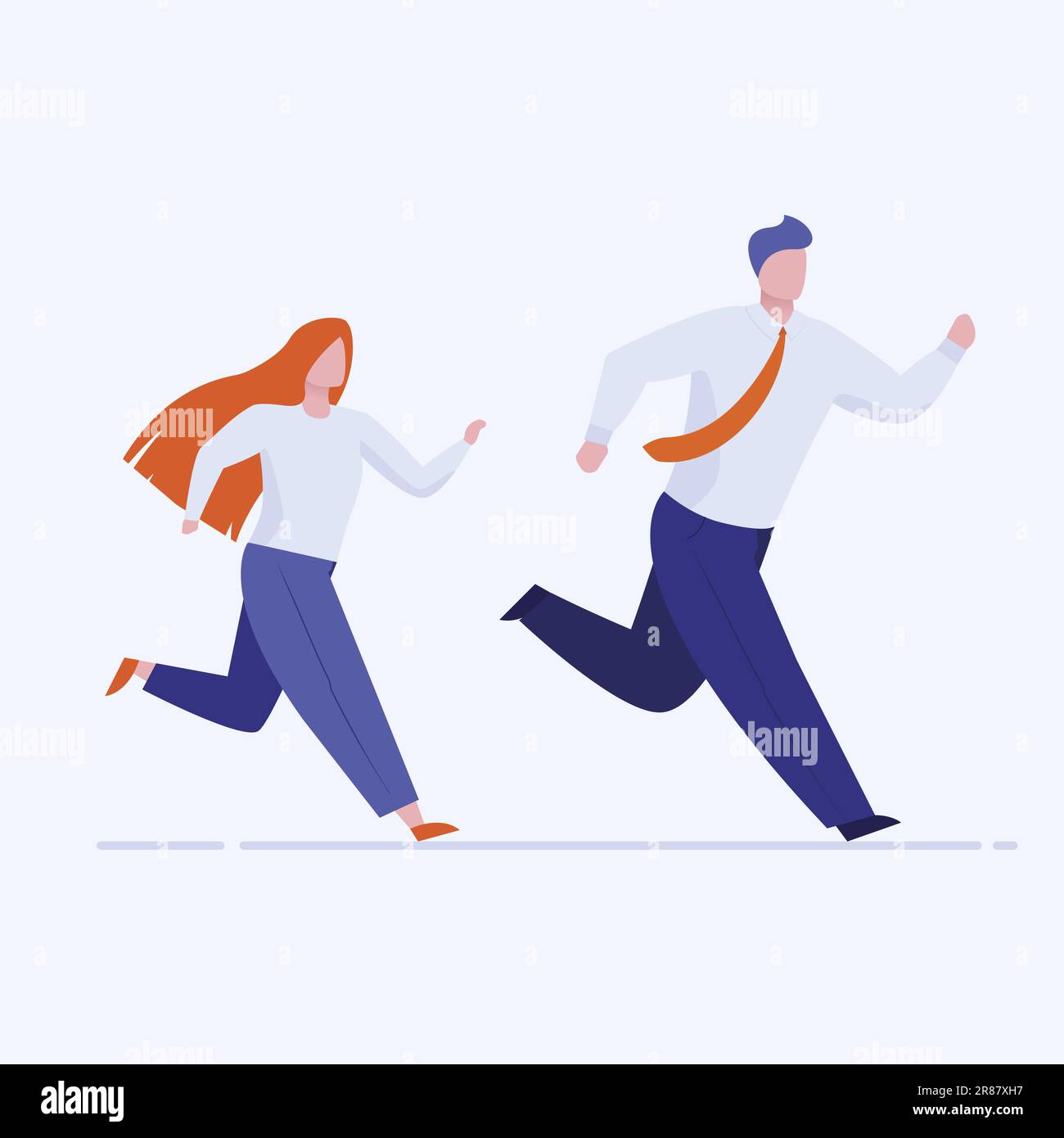 Office man and woman running Stock Vector Image & Art - Alamy