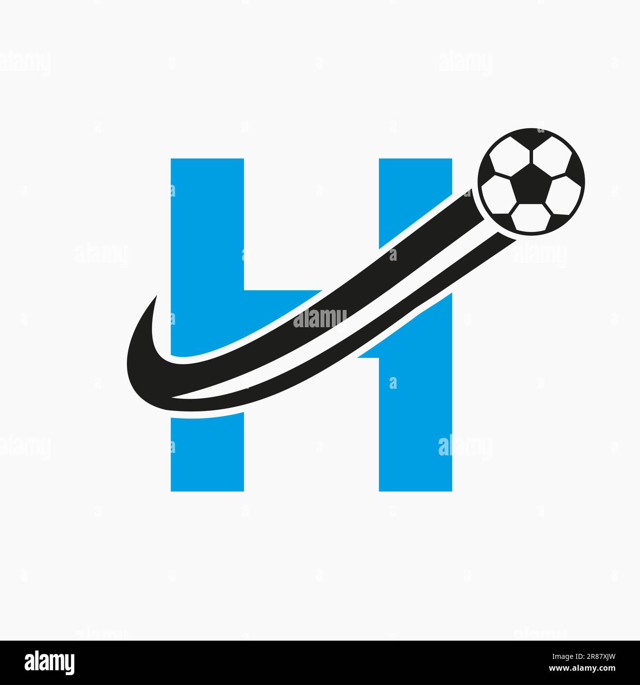 Initial Letter H Soccer Logo. Football Logo Concept With Moving ...