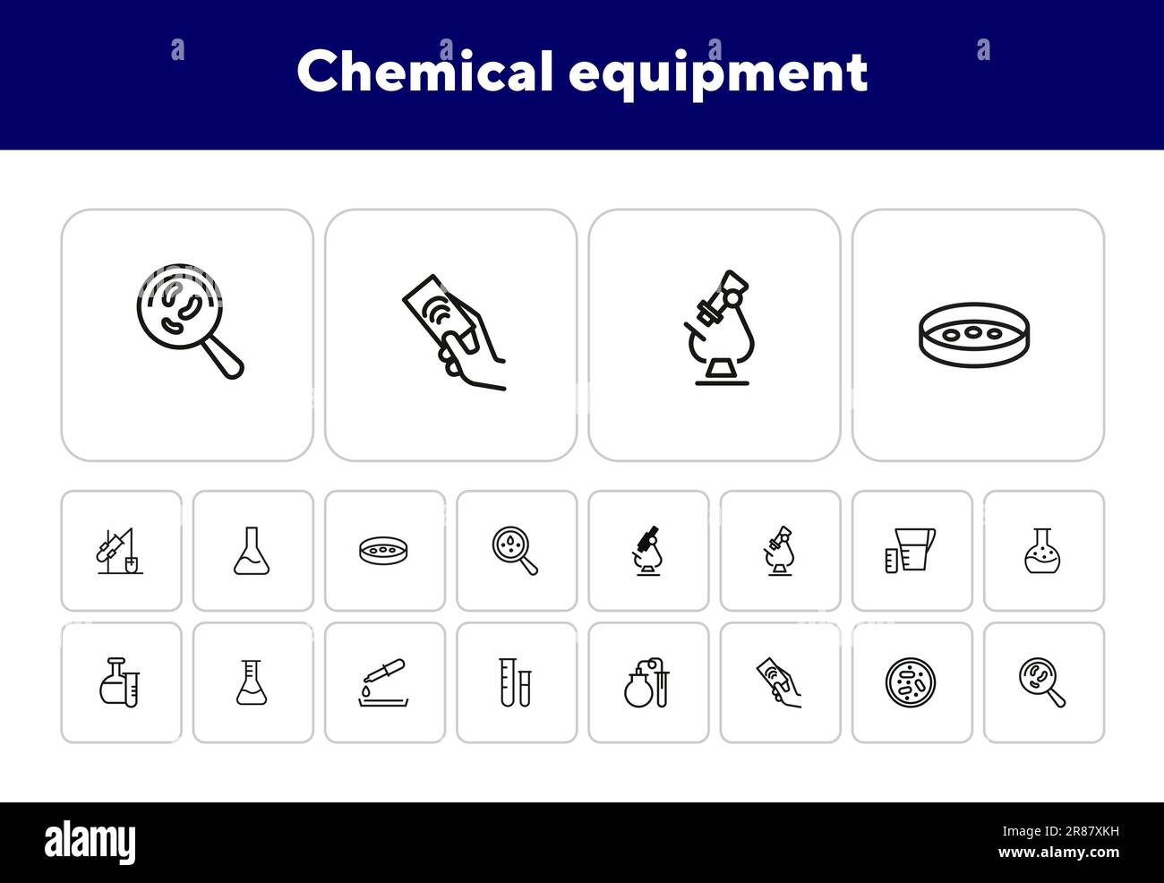 Chemical equipment line icon set Stock Vector Image & Art - Alamy