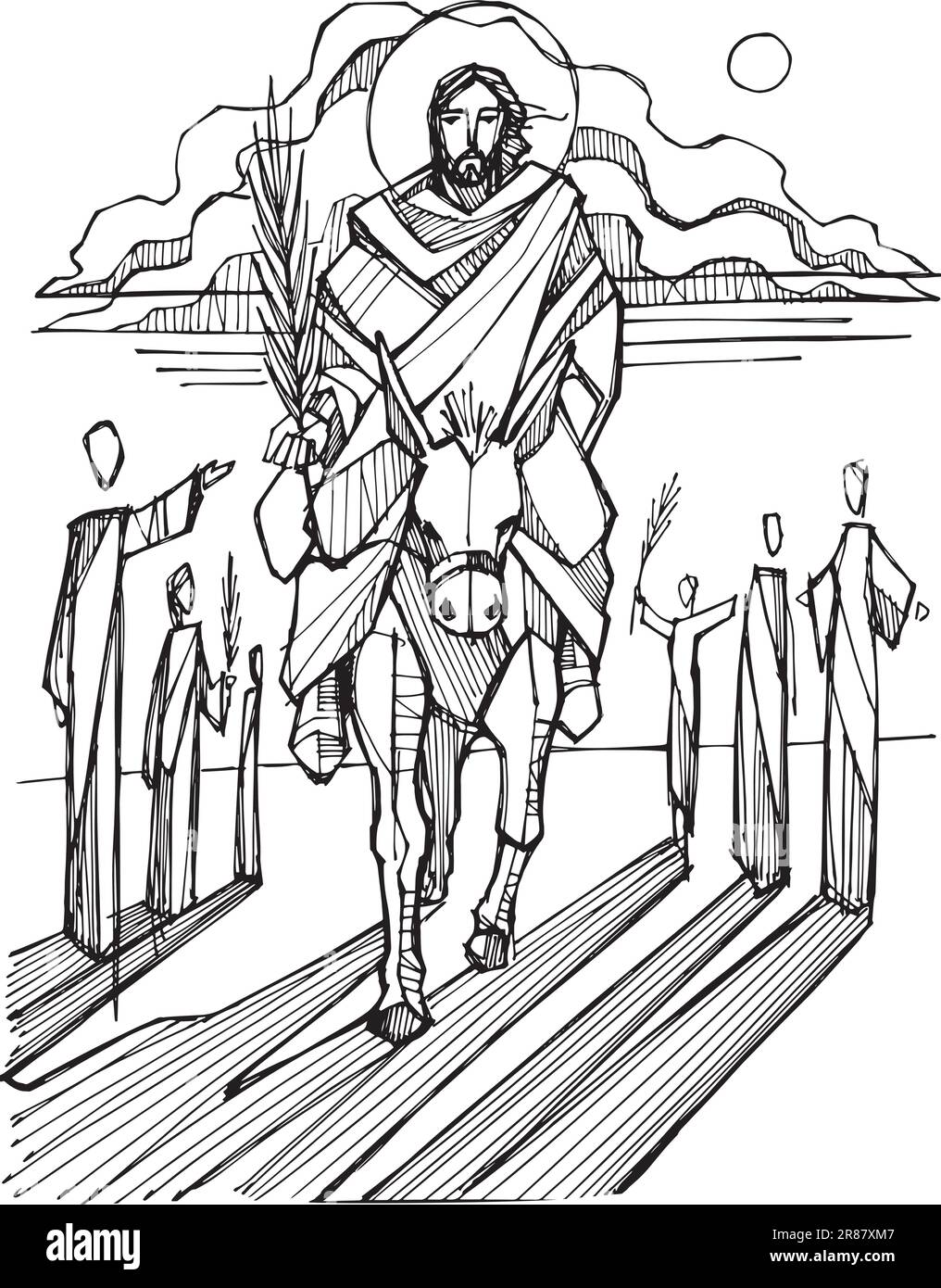 Jesus entering jerusalem hi-res stock photography and images - Alamy