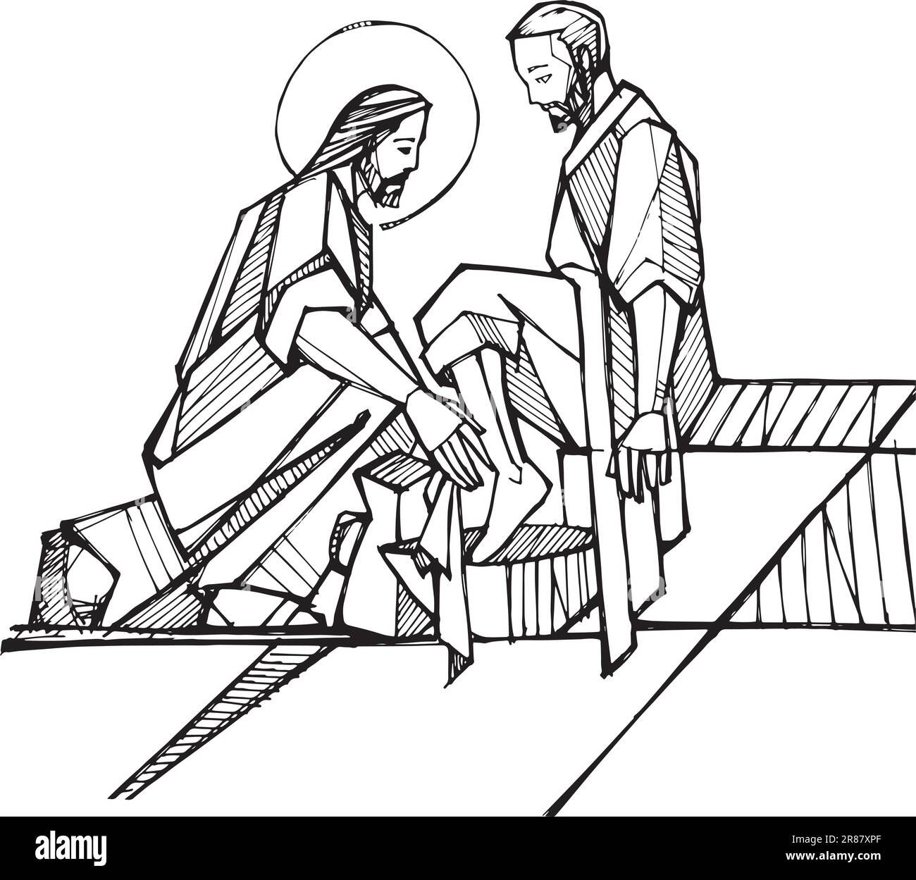 Hand drawn vector illustration or drawing of Feet lavatory Stock Vector ...