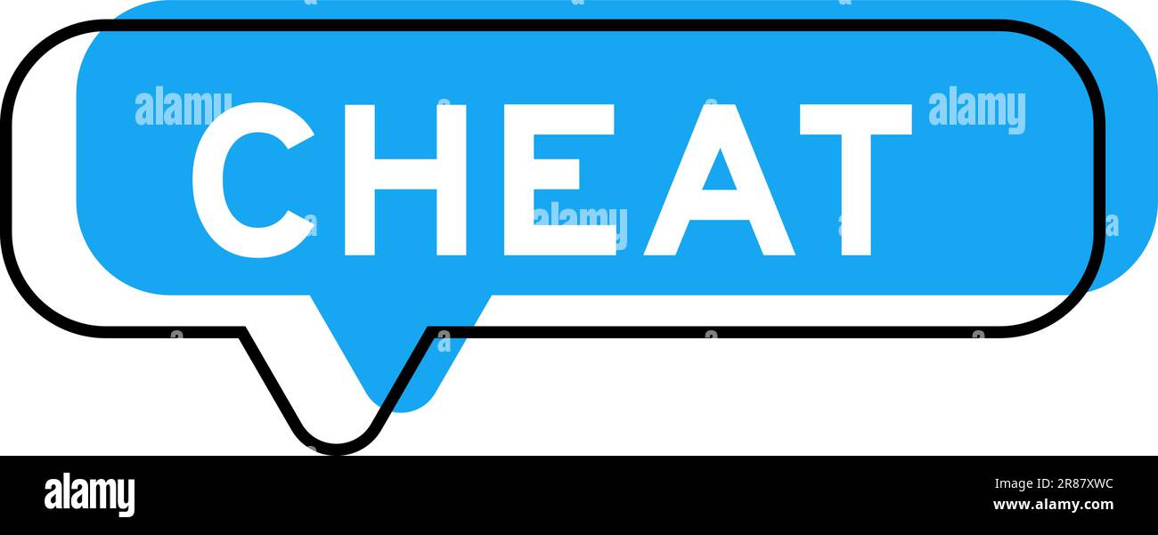 Speech banner and blue shade with word cheat on white background Stock ...