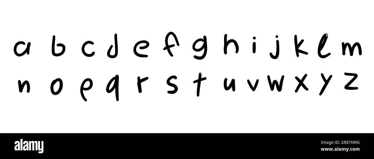 Scribble black english latin abc alphabet font A to Z. Vector ...