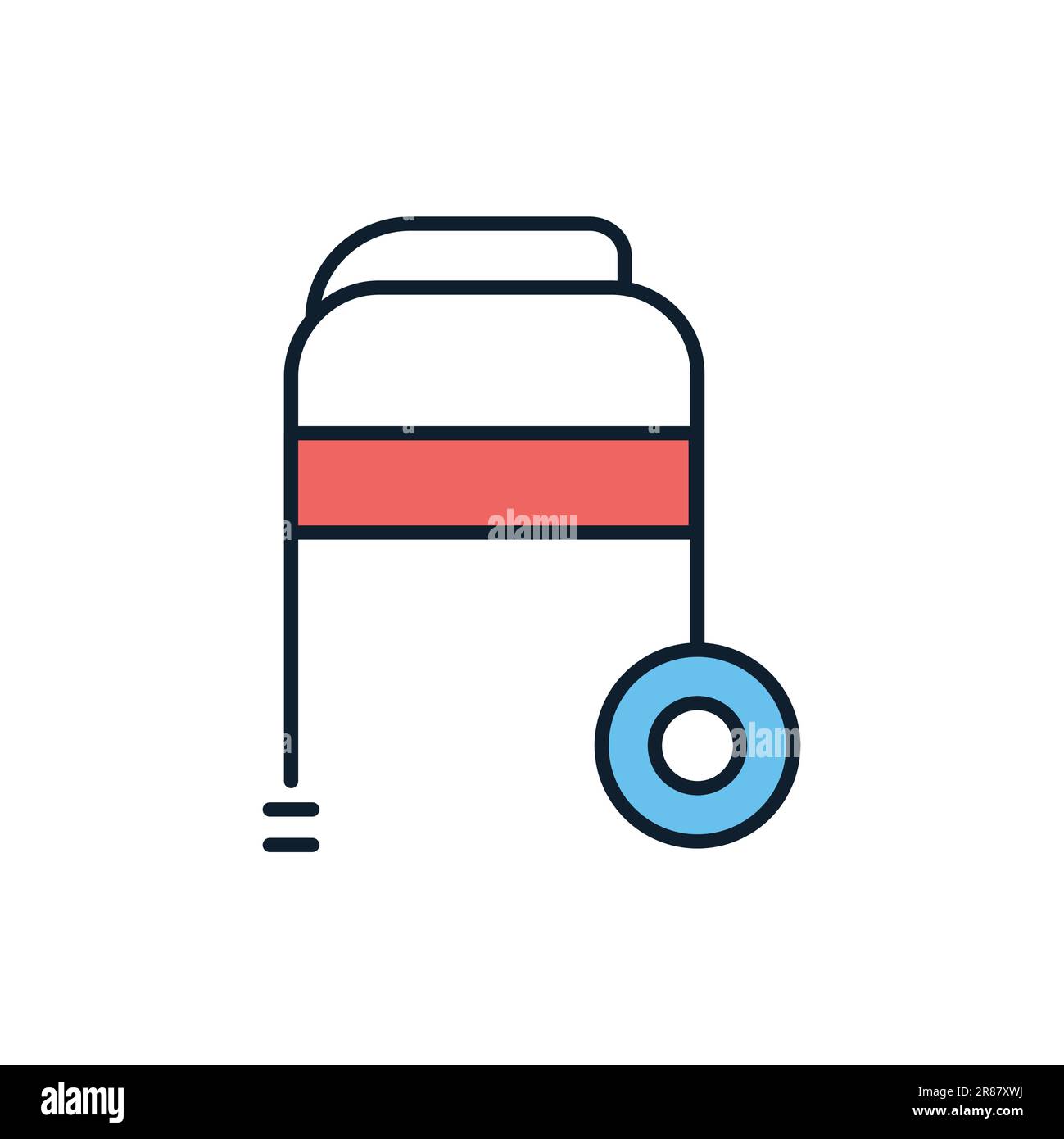 Walker Related Vector Line Icon Isolated On White Background Vector